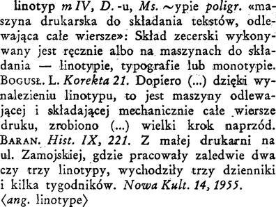 linotyp – Wielki słownik W. Doroszewskiego PWN